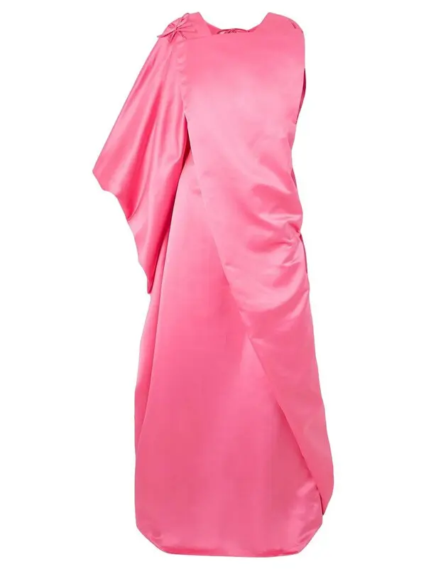 Marie Adam-Leenaerdt Draped Satin Maxi Dress - Bubblegum