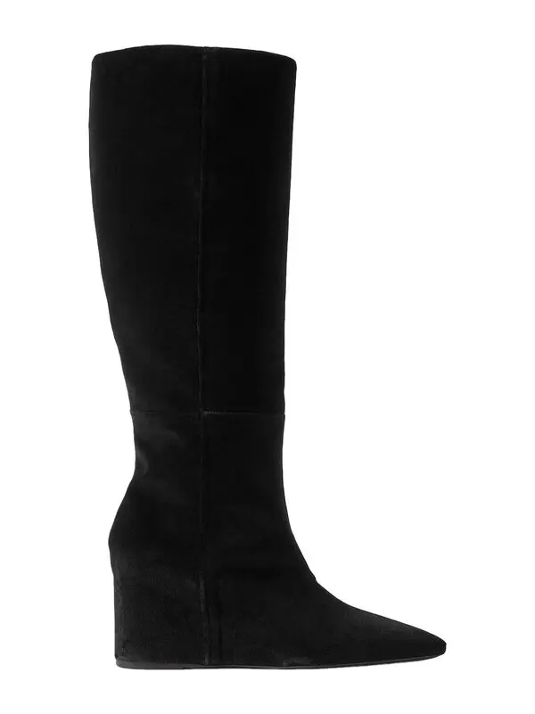 Gabriela Hearst Remedios Velvet Wedge Knee Boots - Black