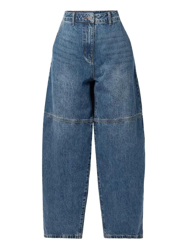 Co High-rise Barrel-leg Jeans - Mid Denim