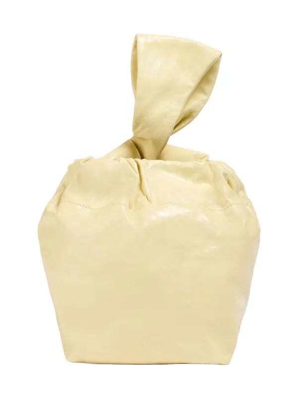 JIL SANDER Leather Drawstring Tote - Pastel Yellow