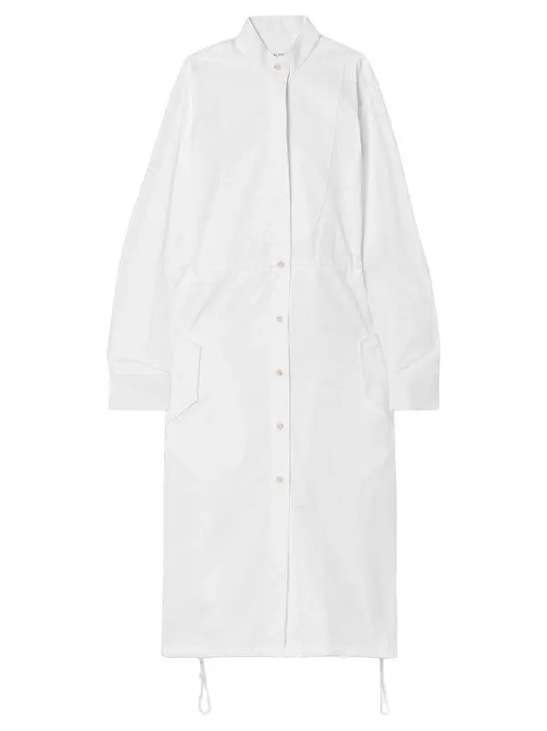 WALES BONNER Piqué-trimmed Cotton-poplin Midi Shirt Dress - White