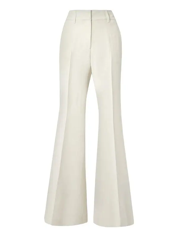 Gabriela Hearst Rhein Silk And Wool-blend Flared Pants - Ivory