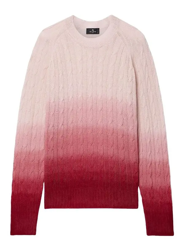 Etro Ombré Cable-knit Wool Sweater - Baby Pink