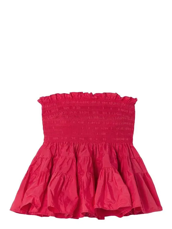 MOLLY GODDARD Mia Strapless Ruffled Taffeta Top - Fuchsia