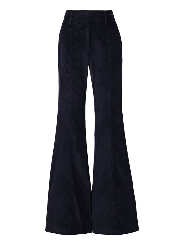 Gabriela Hearst Ianthe Cotton-corduroy Flared Pants - Navy