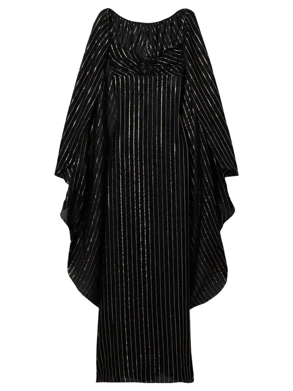 Johanna Ortiz Promise Of Splendor Metallic Striped Maxi Dress - Black