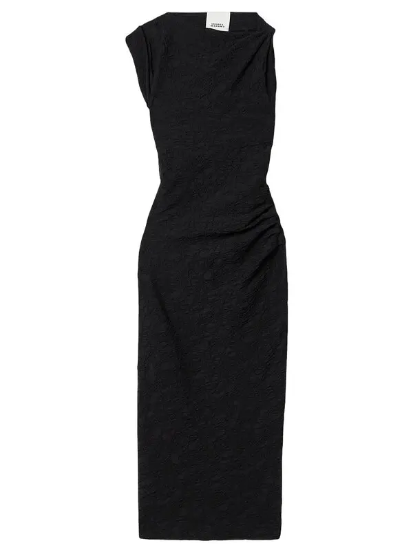 Isabel Marant Franzy Asymmetric Cotton-blend Jacquard Maxi Dress - Black