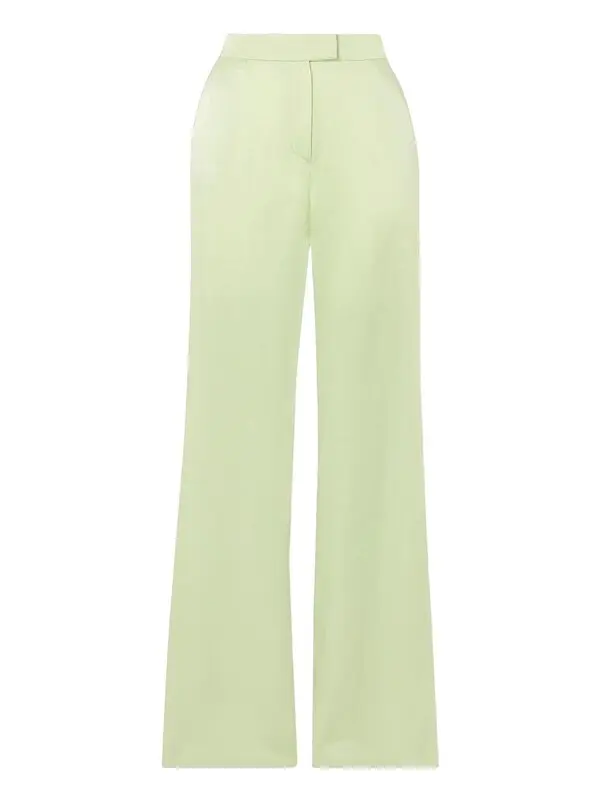 Galvan Boyfriend Flared Satin Pants - Light Green