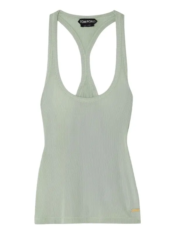 TOM FORD Ribbed-knit Tank - Light Green