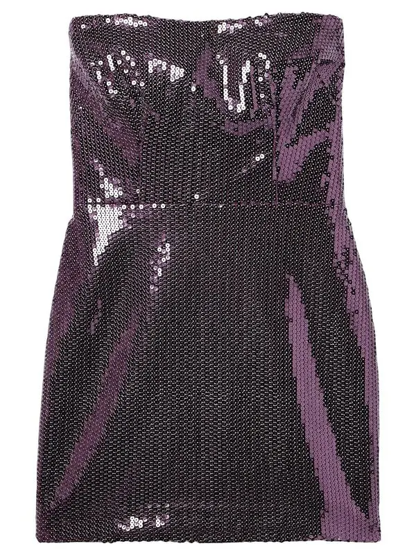 Alex Perry Sequined Crepe Mini Dress - Violet