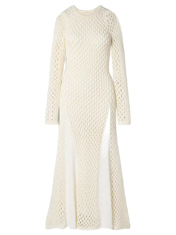 DIOTIMA Anansi Paneled Crocheted Maxi Dress - Ivory