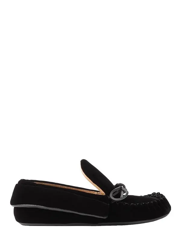 JW Anderson Embellished Suede Loafers - Black