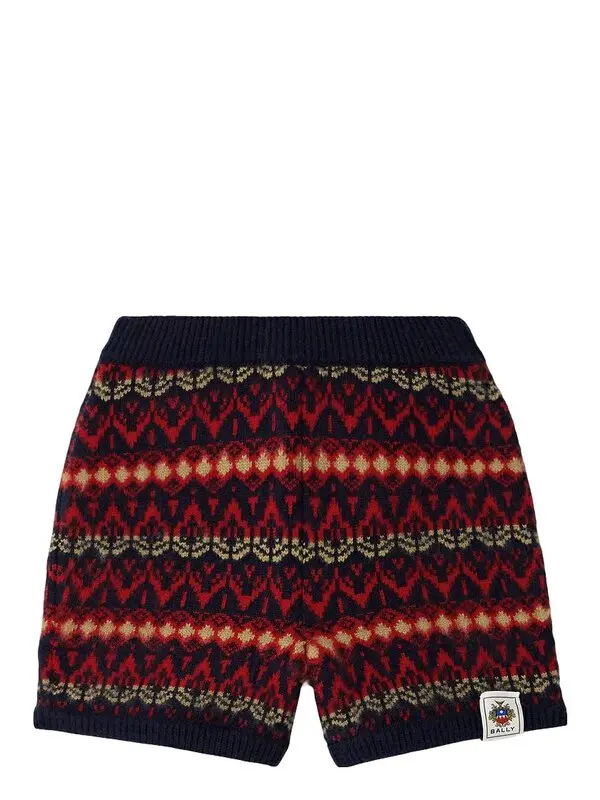 Bally Fair Isle Intarsia-knit Merino Wool Shorts - Navy