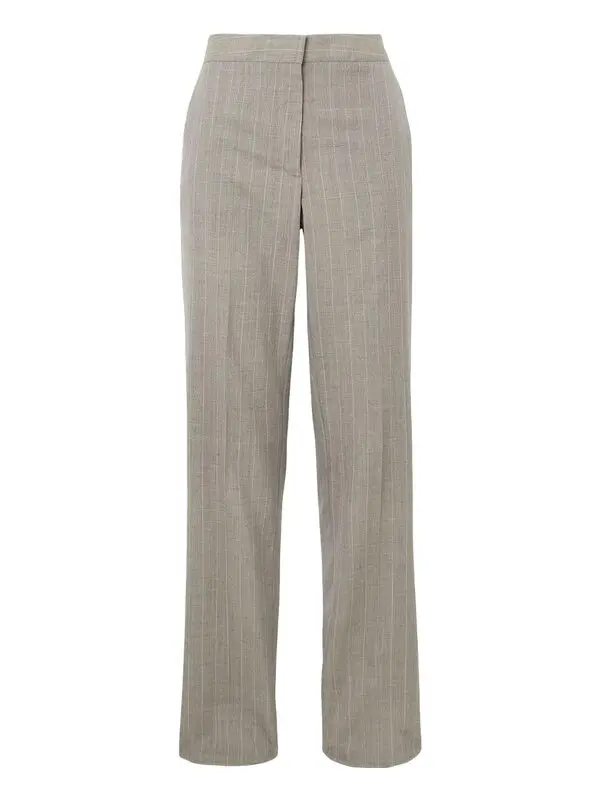 Stella McCartney Pinstriped Wool Straight-leg Pants - Gray