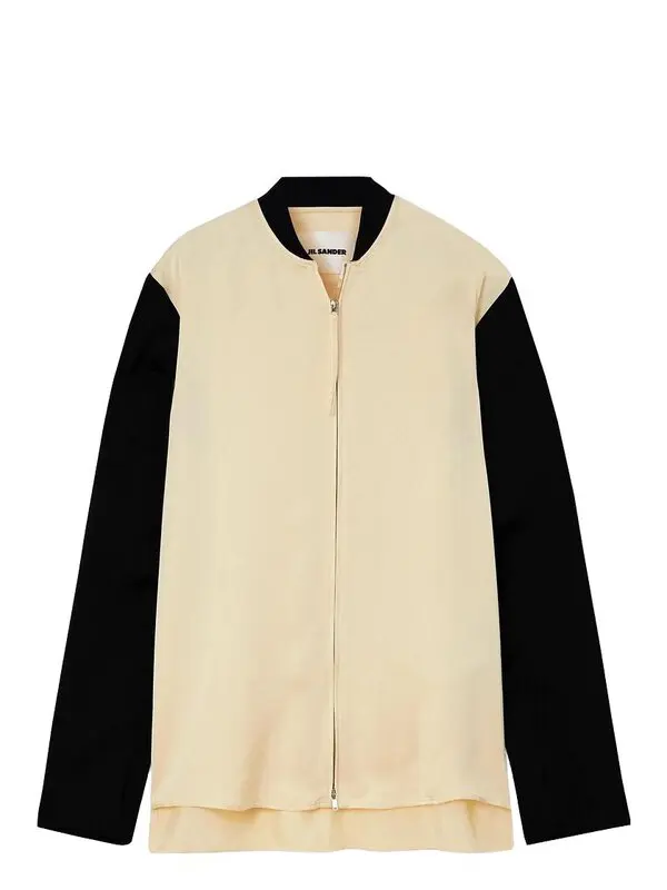 JIL SANDER Colorblock Satin Jacket - Cream