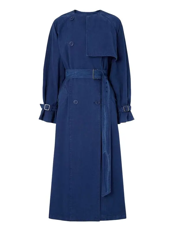 Max Mara Layered Denim Trench Coat - Indigo