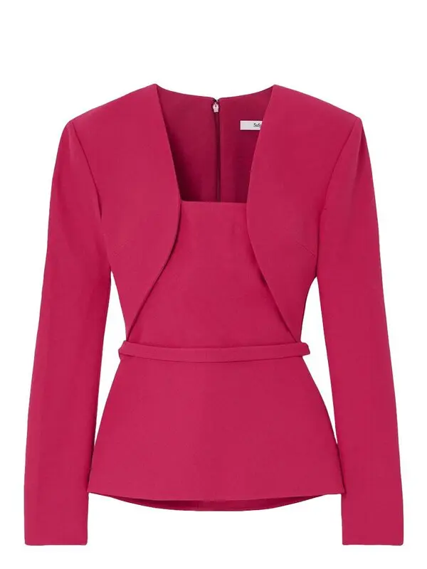 Safiyaa Samuele Paneled Crepe Blouse - Fuchsia