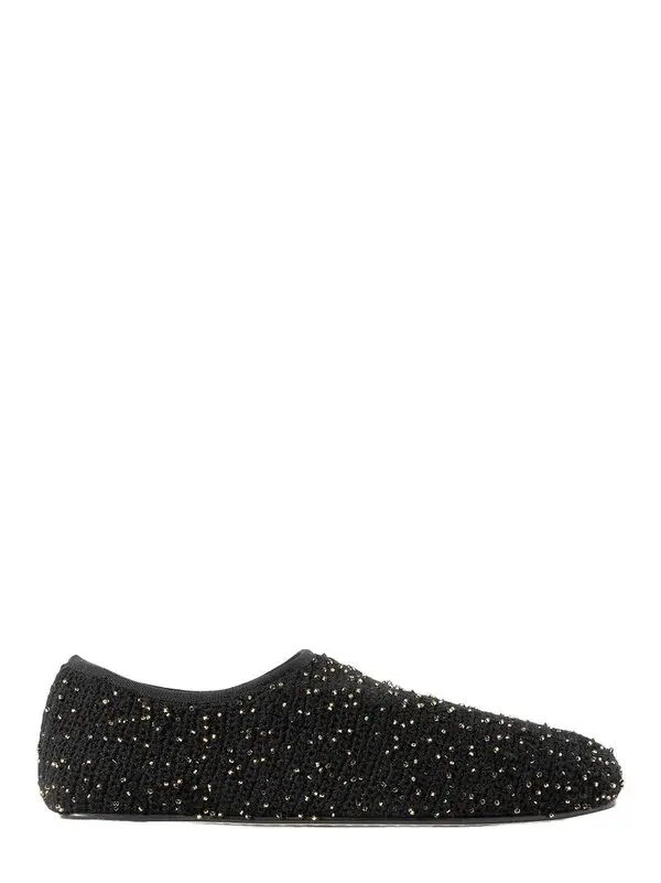 Gabriela Hearst Callie Beaded Ballet Flats - Black