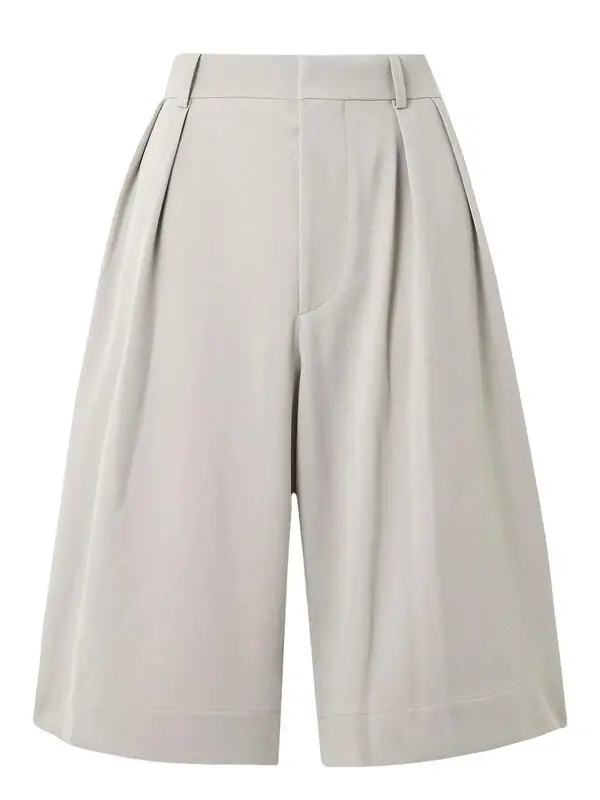 Wardrobe.NYC Wool-twill Pleated Shorts - Stone