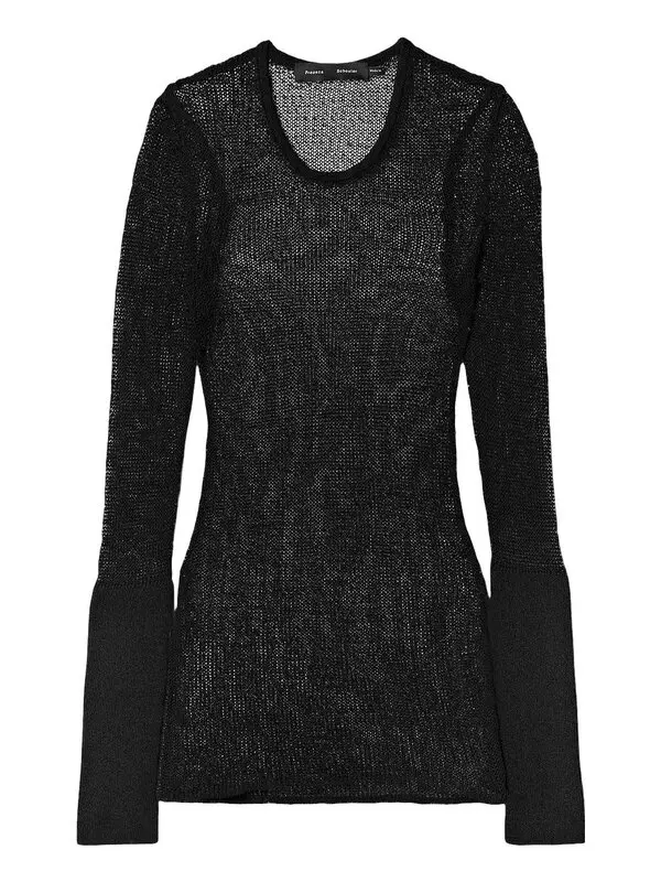 Proenza Schouler Willa Two-tone Knitted Sweater - Black