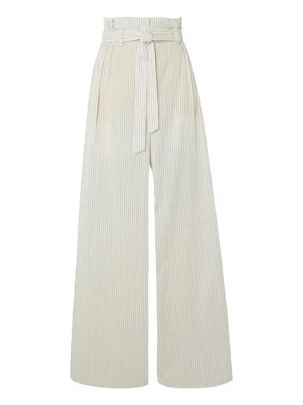 Max Mara Xero Pinstriped Wide-leg Pants - Ivory