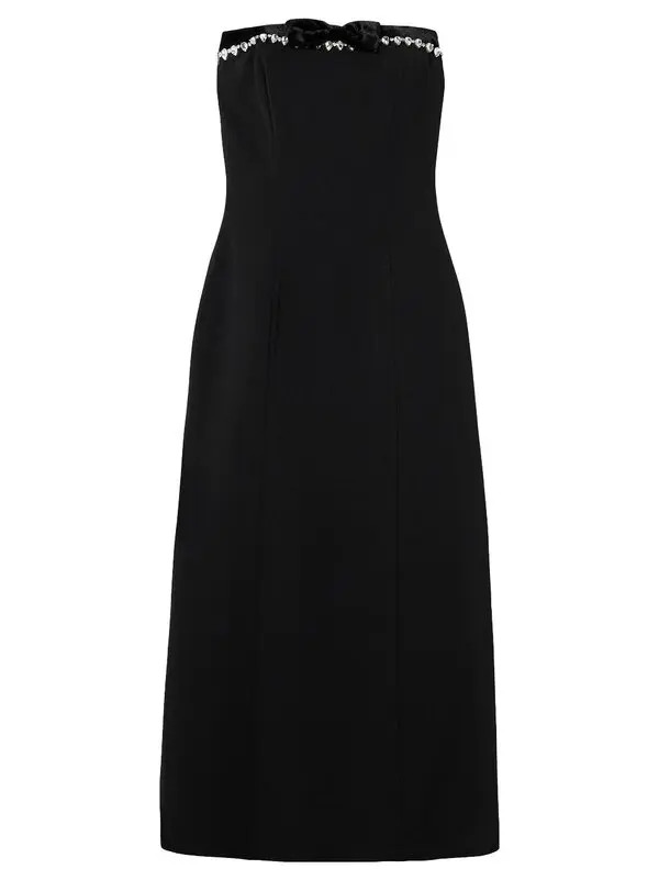 Jenny Packham Strapless Embellished Cady Gown - Black