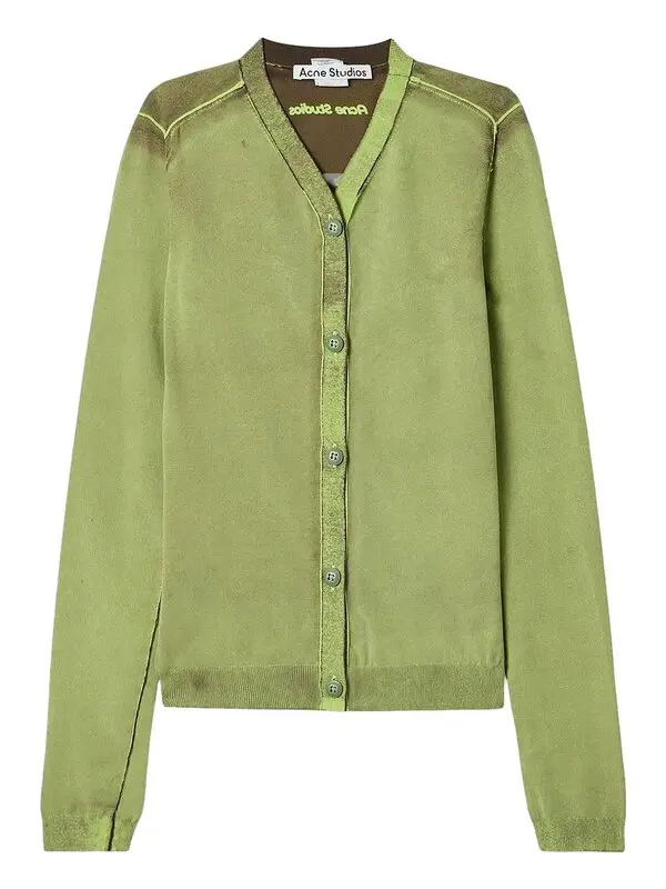 Acne Studios Déggradé Stretch-jersey Cardigan - Chartreuse