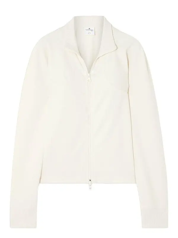 COURREGES Interlock Appliquéd Jersey Track Jacket - Off-white