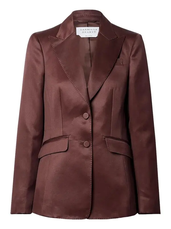 Gabriela Hearst Serge Wool And Silk-blend Blazer - Burgundy