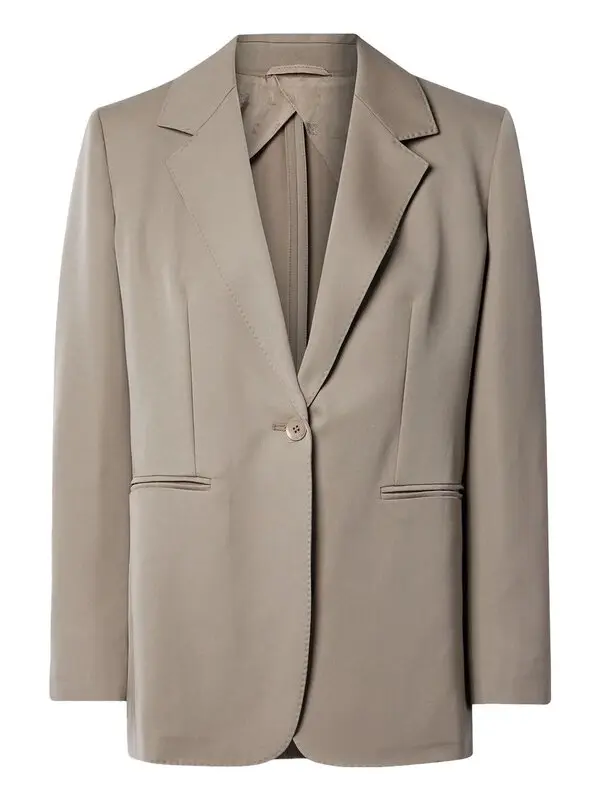 Max Mara Wool And Mohair-blend Twill Blazer - Mushroom