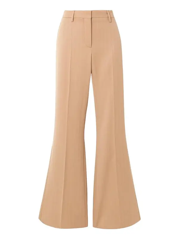 Stella McCartney Pinstriped Wool-blend Flared Pants - Camel