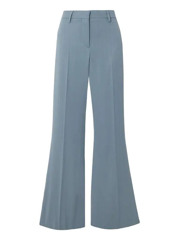 Stella McCartney Pinstriped Wool-blend Flare Pants - Slate Blue