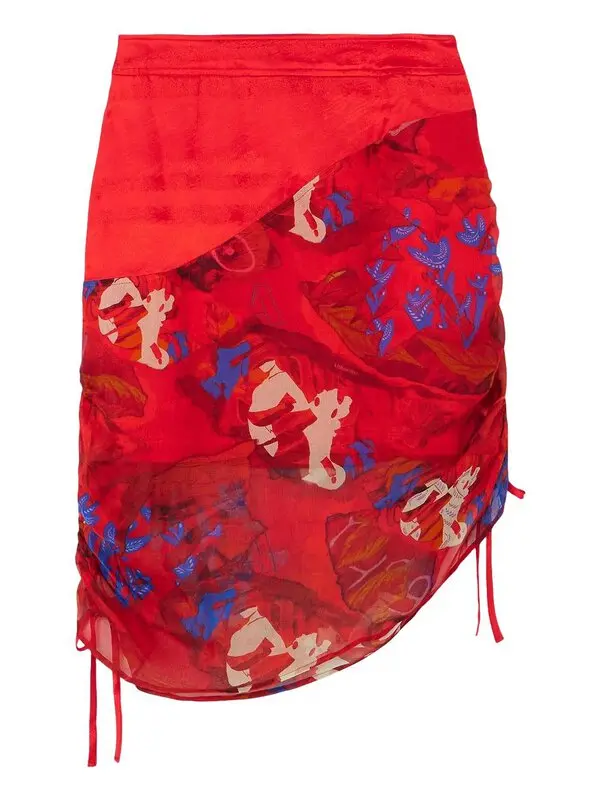 Ahluwalia Priya Asymmetric Mini Skirt - Red
