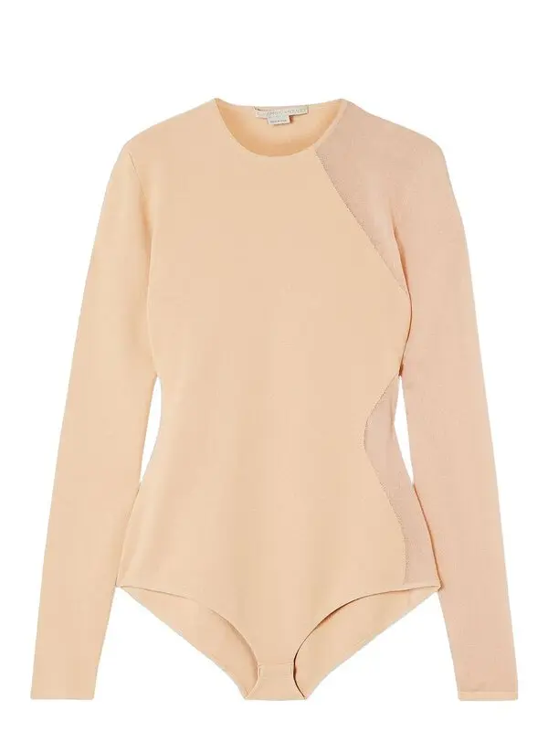 Stella McCartney Stretch-knit Cotton-blend Bodysuit - Beige