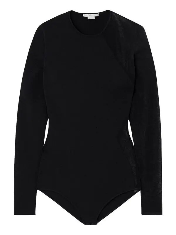Stella McCartney Stretch-knit Cotton-blend Bodysuit - Black