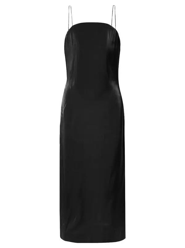 Jacquemus Carino Duchess Satin Midi Dress - Black