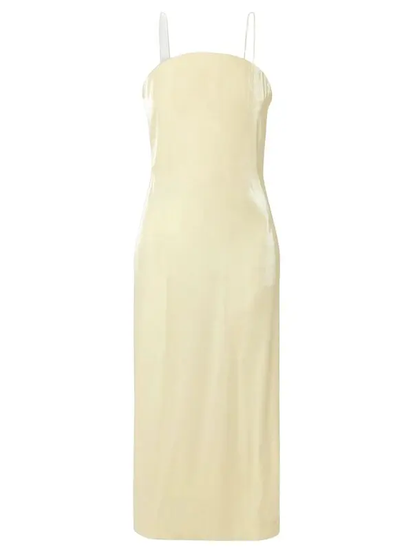 Jacquemus Carino Duchess Satin Midi Dress - Pastel Yellow