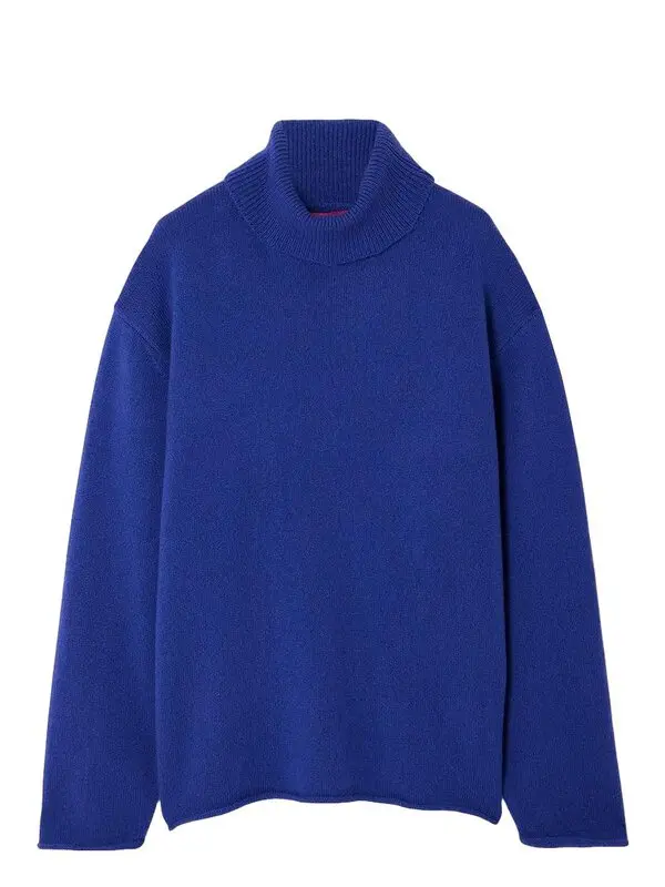 THE ELDER STATESMAN Cashmere Turtleneck Sweater - Cobalt Blue
