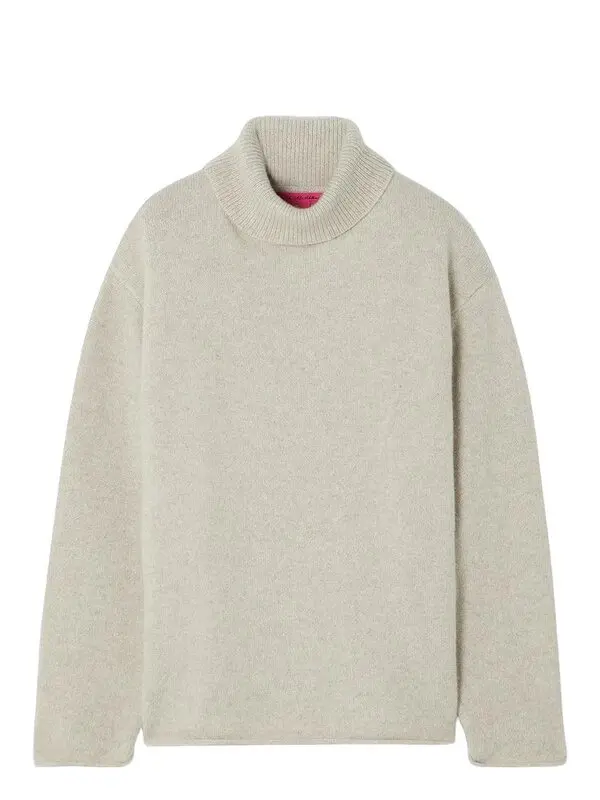 THE ELDER STATESMAN Cashmere Turtleneck Sweater - Ecru