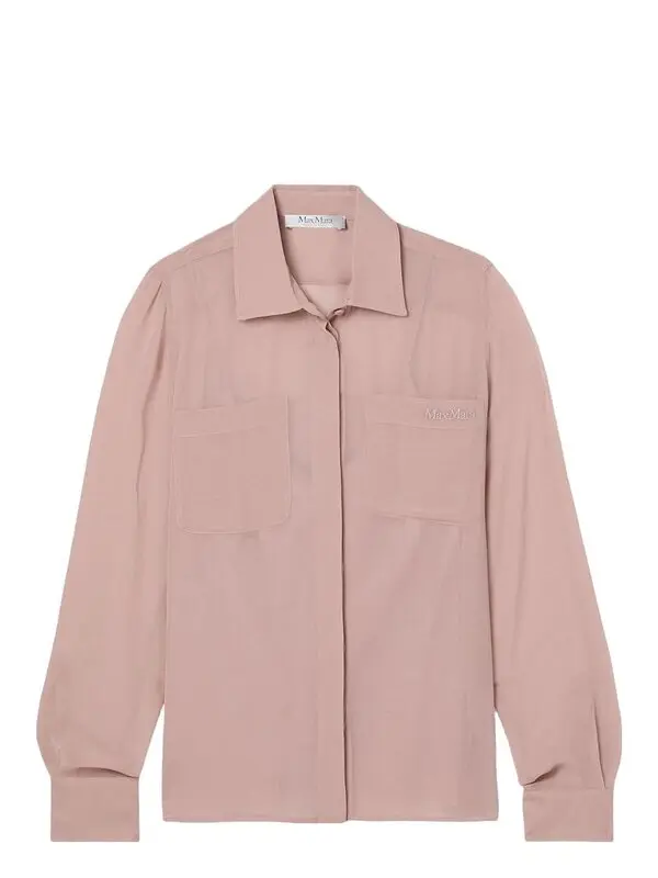 Max Mara Silk-georgette Shirt - Blush