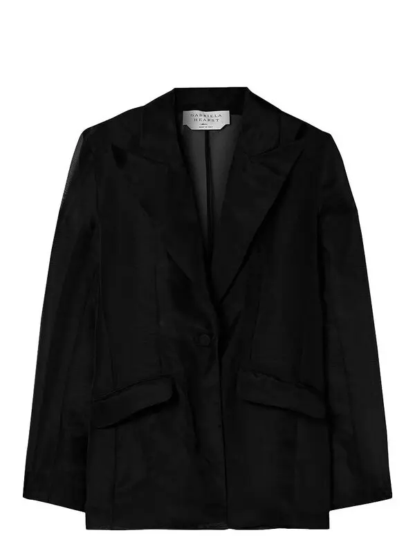 Gabriela Hearst Leiva Silk-organza Blazer - Black