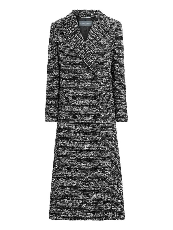 Alberta Ferretti Double-breasted Bouclé-tweed Coat - Black