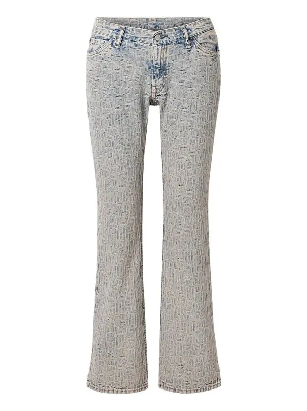 Acne Studios Denim Jacquard Bootcut Low-rise Jeans - Mid Denim