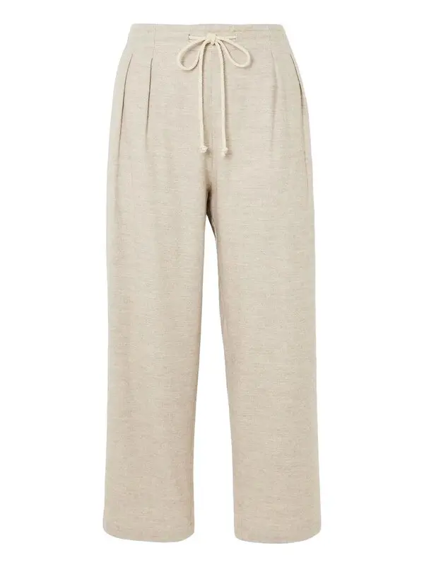 Maria Mcmanus Cotton And Wool-blend Straight-leg Pants - Ecru