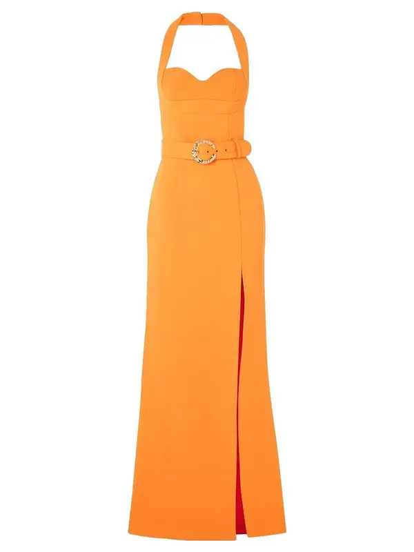 Rebecca Vallance Santana Belted Gown - Marigold