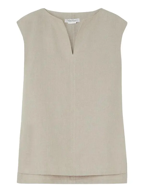 Max Mara Colimbo Linen Tank - Stone
