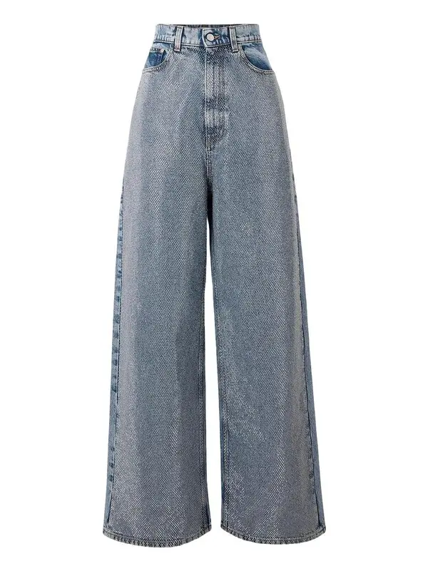 Stella McCartney Crystal-embellished Wide-leg Jeans - Light Denim