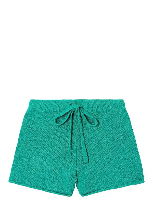 THE ELDER STATESMAN Cotton Knit Shorts - Jade