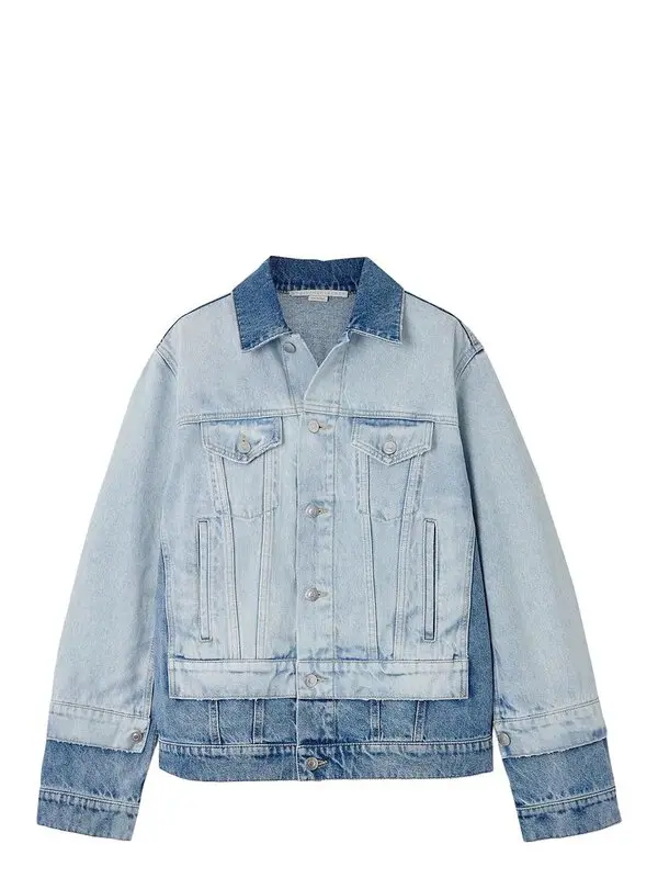 Stella McCartney Two-tone Paneled Denim Jacket - Light Denim