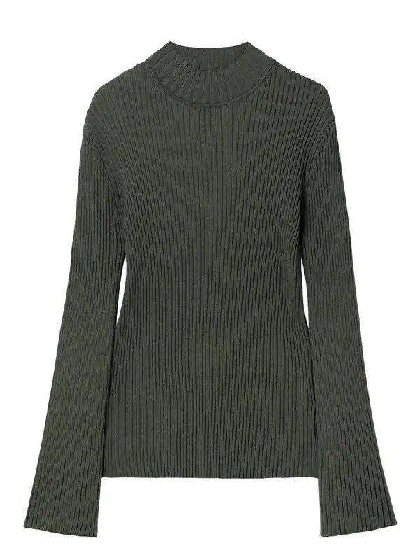 Proenza Schouler Abigail Ribbed-knit Top - Army Green